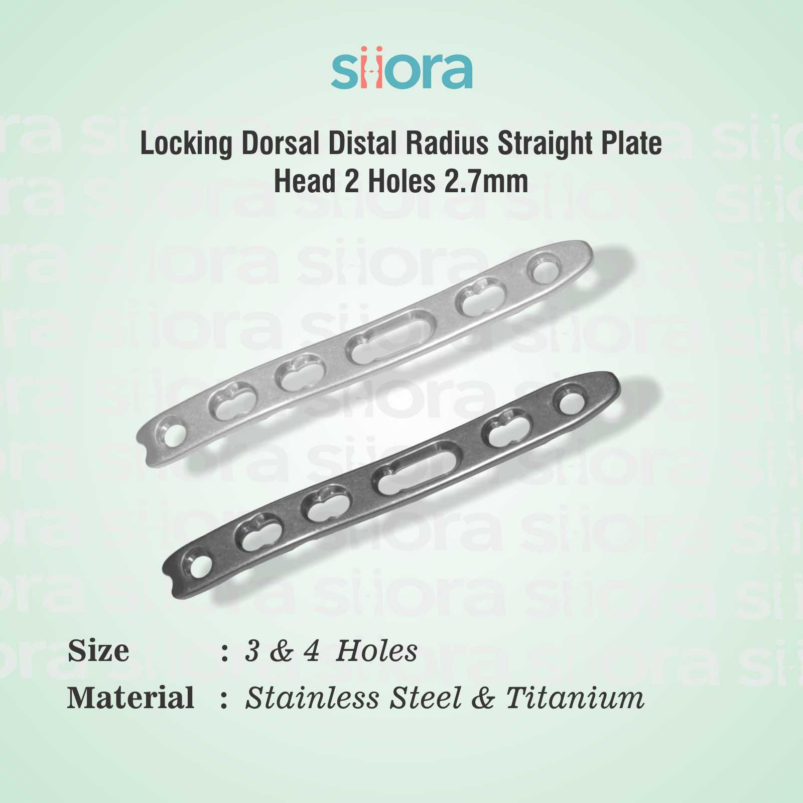 Locking Dorsal Distal Radius Straight Plate 2 7 Mm